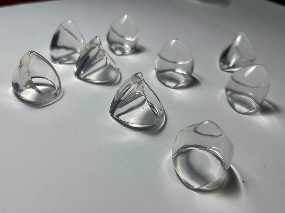Polygon/diamond Shaped Plastic Lucite Rings **Please … - Gem