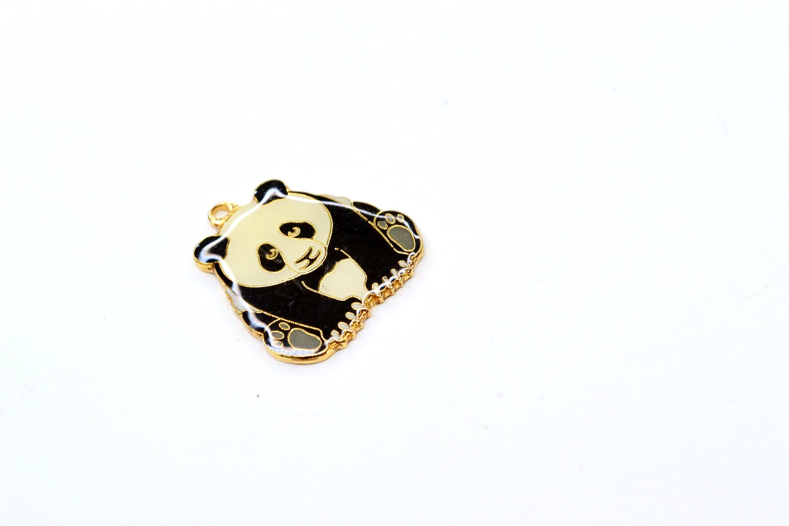 Vintage Enamel Gold-tone Panda Pendant - Etsy