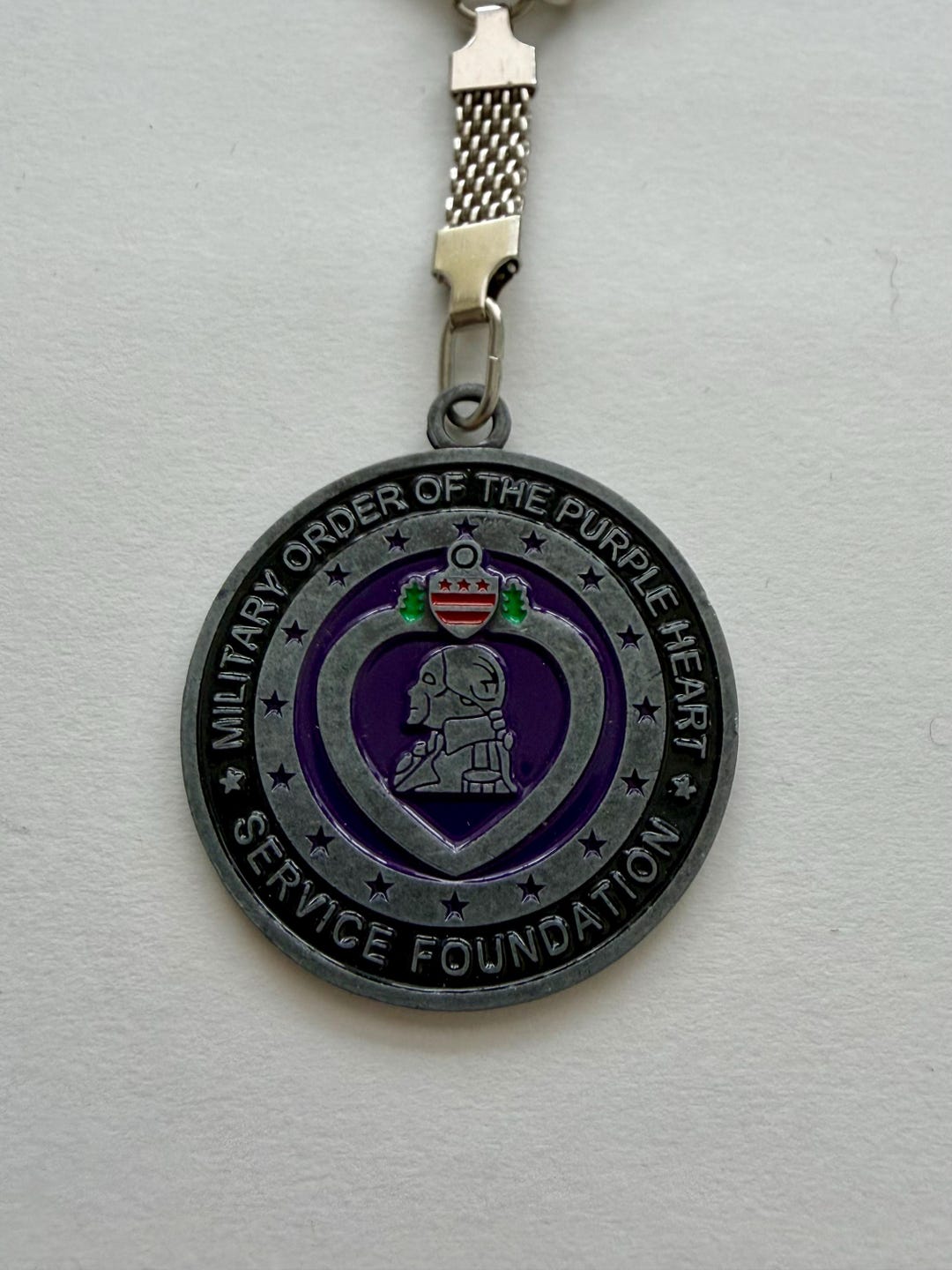 Vintage “purple Heart” Coin Pendant Keychain - Etsy