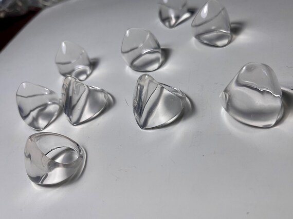 Polygon/diamond Shaped Plastic Lucite Rings **Please … - Gem