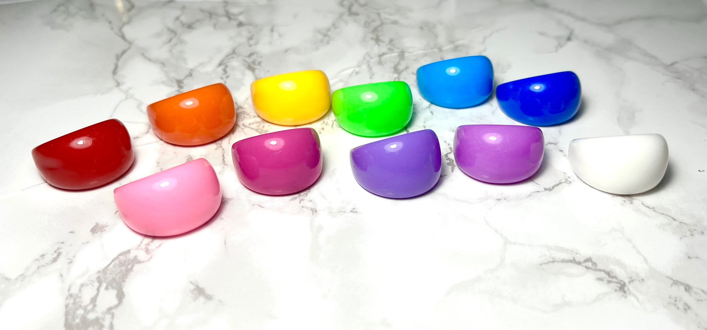 Vintage Bright Thick Plastic Statement Rings | Etsy