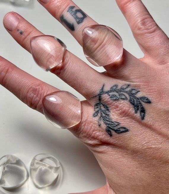 Polygon/diamond Shaped Plastic Lucite Rings **Please … - Gem