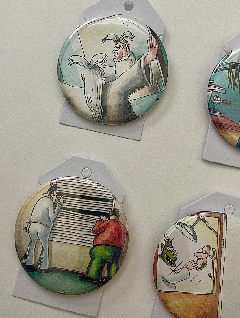The Far Side Upcycled 2.25” Authentic Handmade Button Pins - Etsy