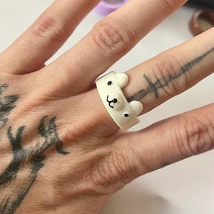 Kawaii Y2k Plastic Bear Statement Rings - Etsy