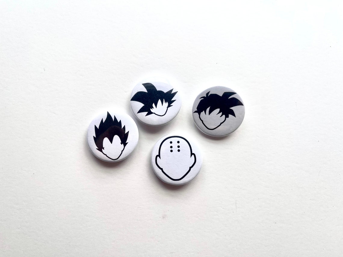Dragon Ball Z Character Pinback Buttons: Goku, Gohan, Vegeta, Krillin ...