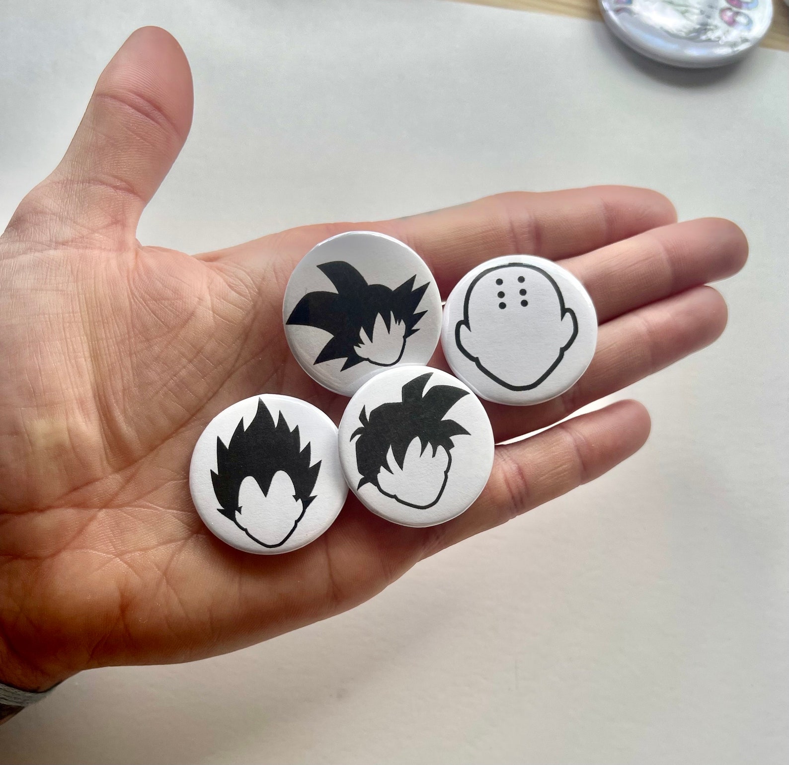 Dragon Ball Z Character Pinback Buttons: Goku, Gohan, Vegeta, Krillin ...