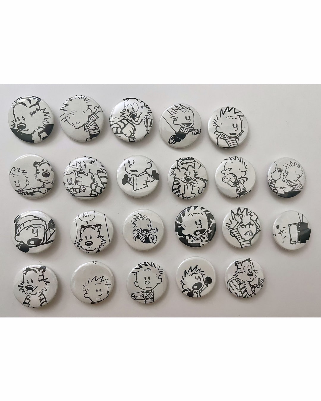 Authentic 1.25” Calvin and Hobbes Handmade Button Badge Pins - Etsy