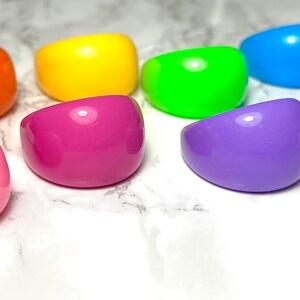 Vintage Bright Thick Plastic Statement Rings - Etsy