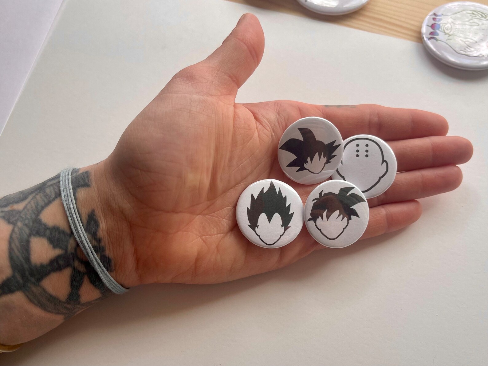 Dragon Ball Z Character Pinback Buttons: Goku, Gohan, Vegeta, Krillin ...