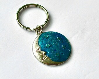 Half Moon Keychain - Etsy
