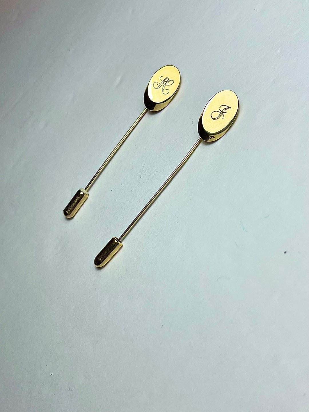 Vintage Gold-tone Initial Stick Pins - Etsy