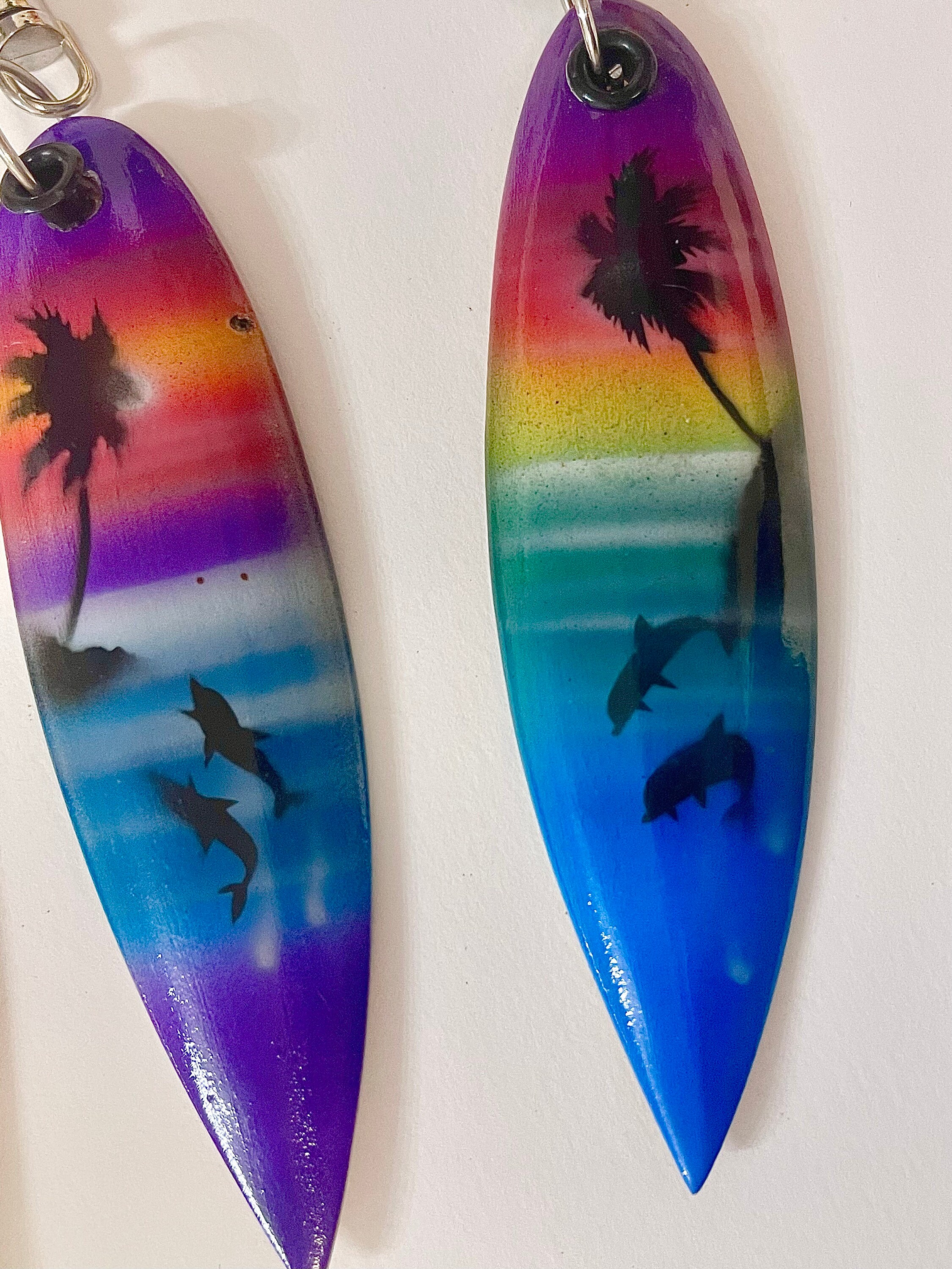 Painted Wooden Surfboard Keychains - Etsy