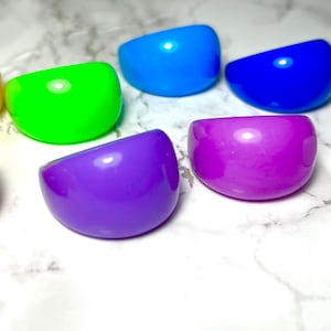 Vintage Bright Thick Plastic Statement Rings - Etsy