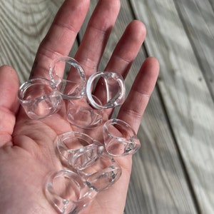 Retro Clear Plastic Oval Shaped Rings - Etsy
