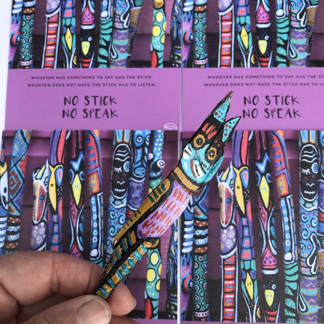 Talking Stick Emergency Talking Stick. Unique Handpainted - Etsy