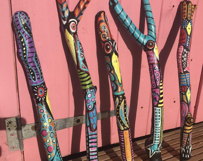 Talking Sticks: Funky Flock Unique Hand-painted Driftwood Creations - Etsy