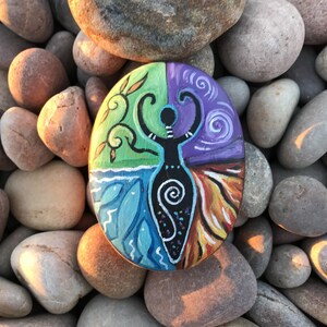 Wooden Spirit Stone: Goddess Designs 5 Unique Hand Painted Designs - Etsy