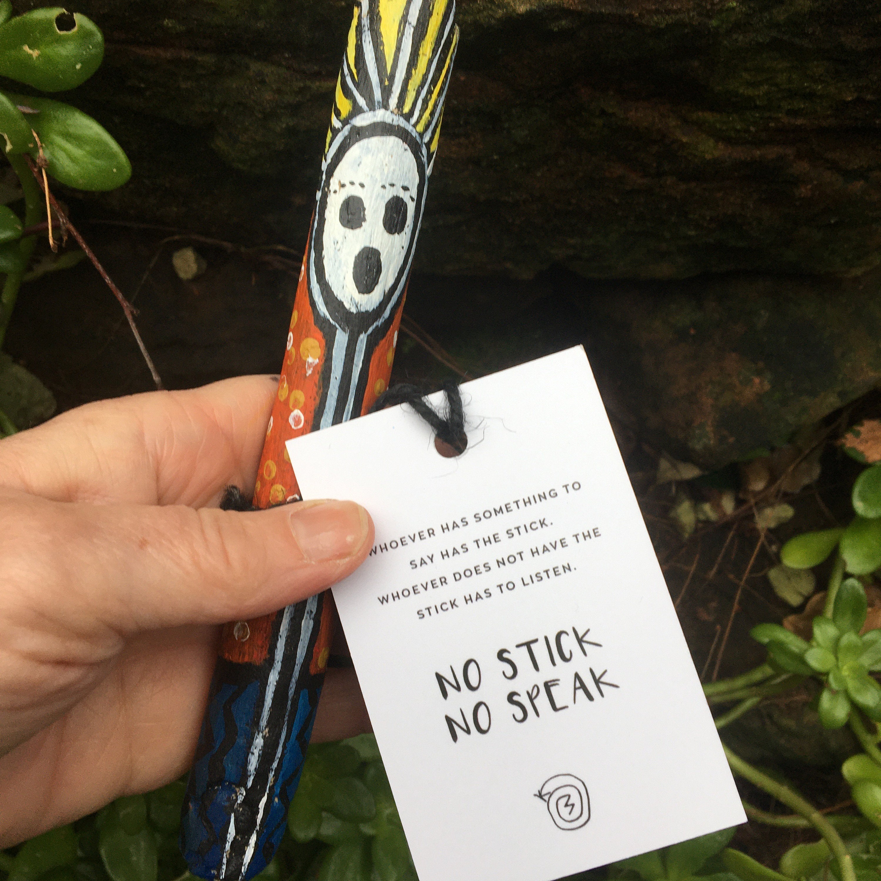 Mini Talking Stick. Individually hand painted unique designs