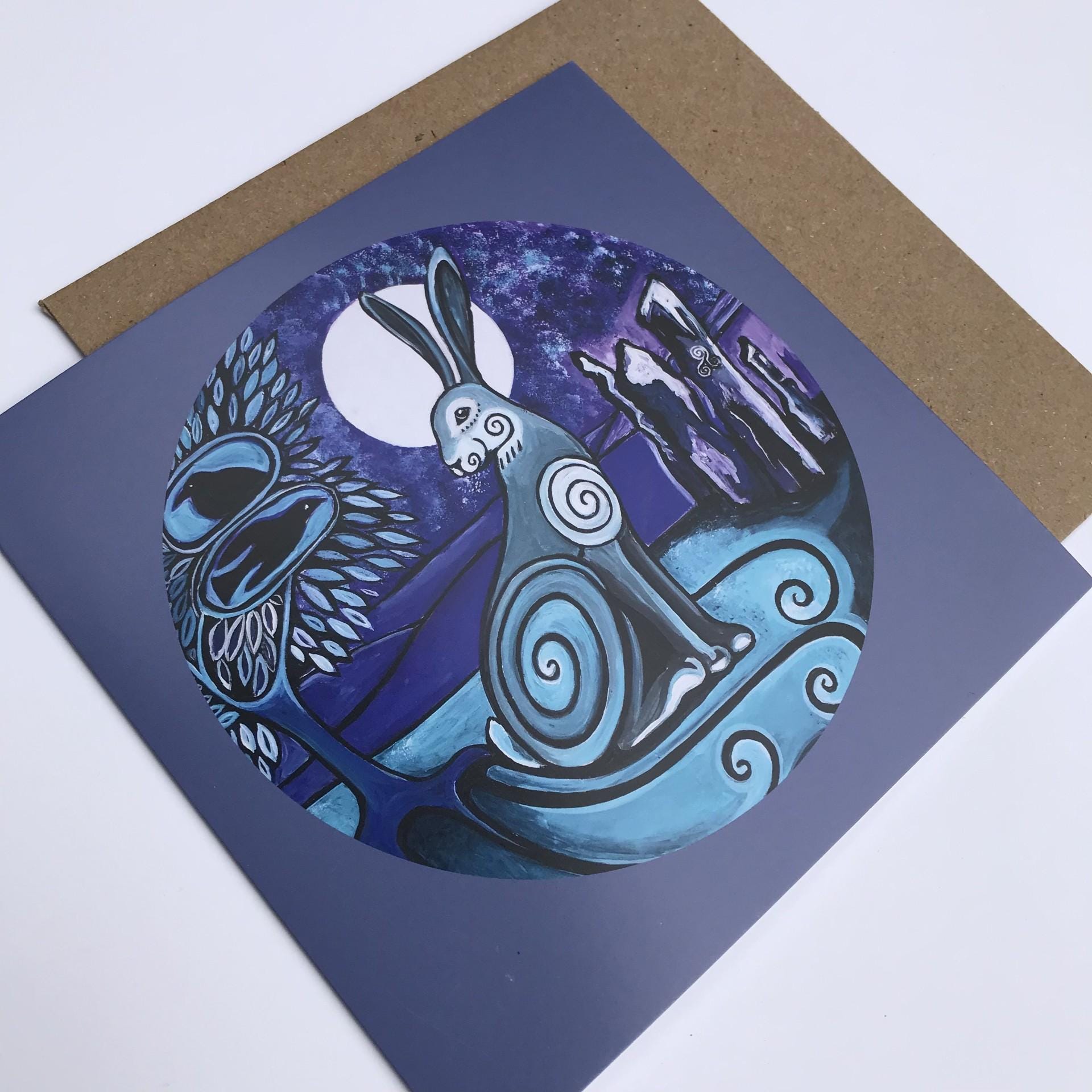 Greetings Card. Hare Witch. Unique Shamanic Style Artwork. - Etsy UK