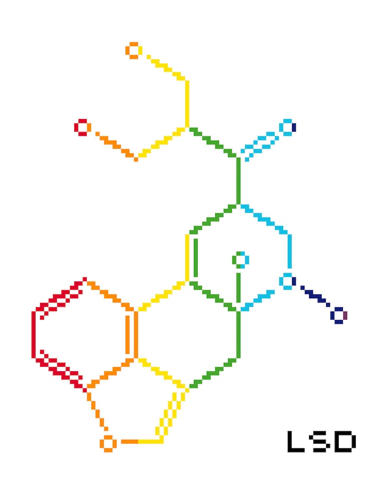 LSD Molecule PDF Cross Stitch Pattern 2 Versions - Etsy