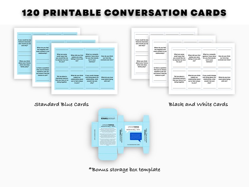 120 Conversation Starter Cards for Couples, Table Topics for Couples ...