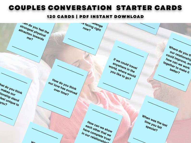 120 Conversation Starter Cards for Couples, Table Topics for Couples ...