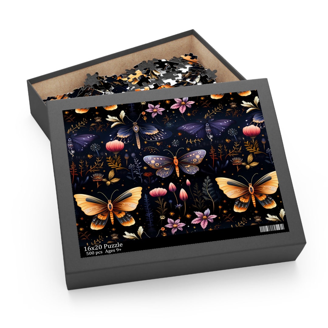 Mystic Moths Puzzle (120, 252, 500-piece) Colorful Adult Puzzle - Etsy