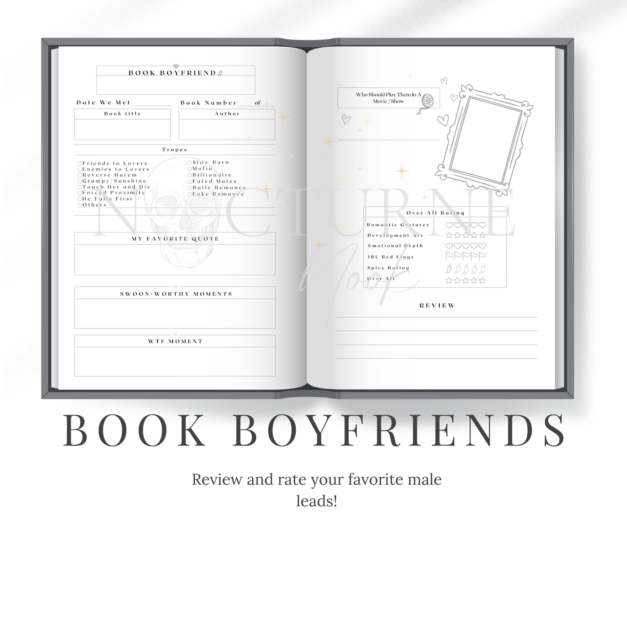 Book Boyfriends - A Character Review Book for Romance Readers - Gift ...