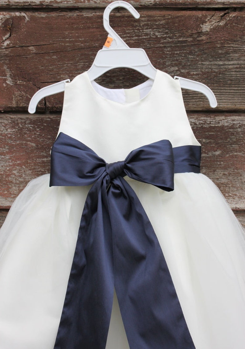 Cream Flower Girl Dress Tulle Sash Belt Set Gold Sequin - Etsy