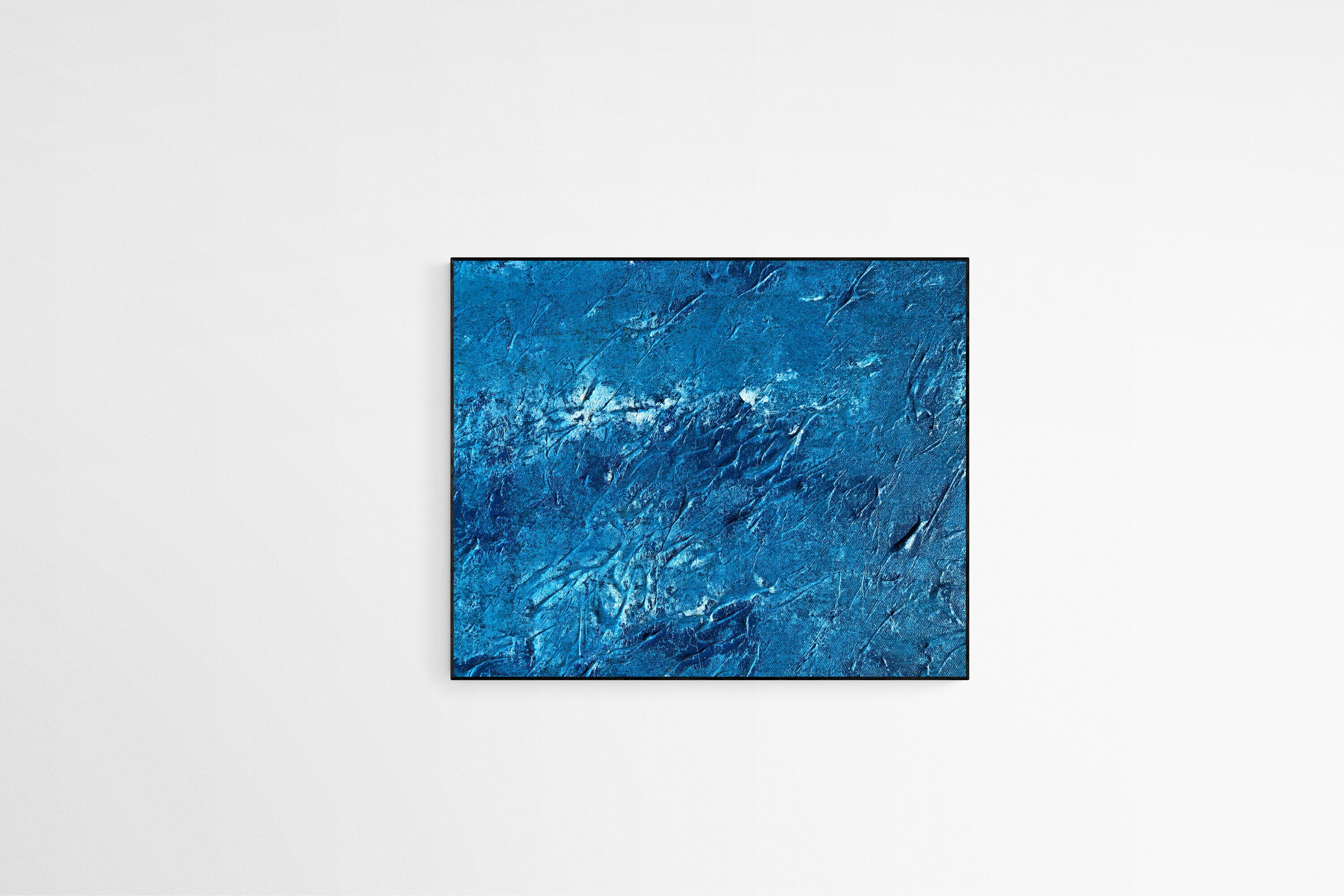 3D Blue Textured Painting Art Lovers Gift Ocean Floor Home - Etsy