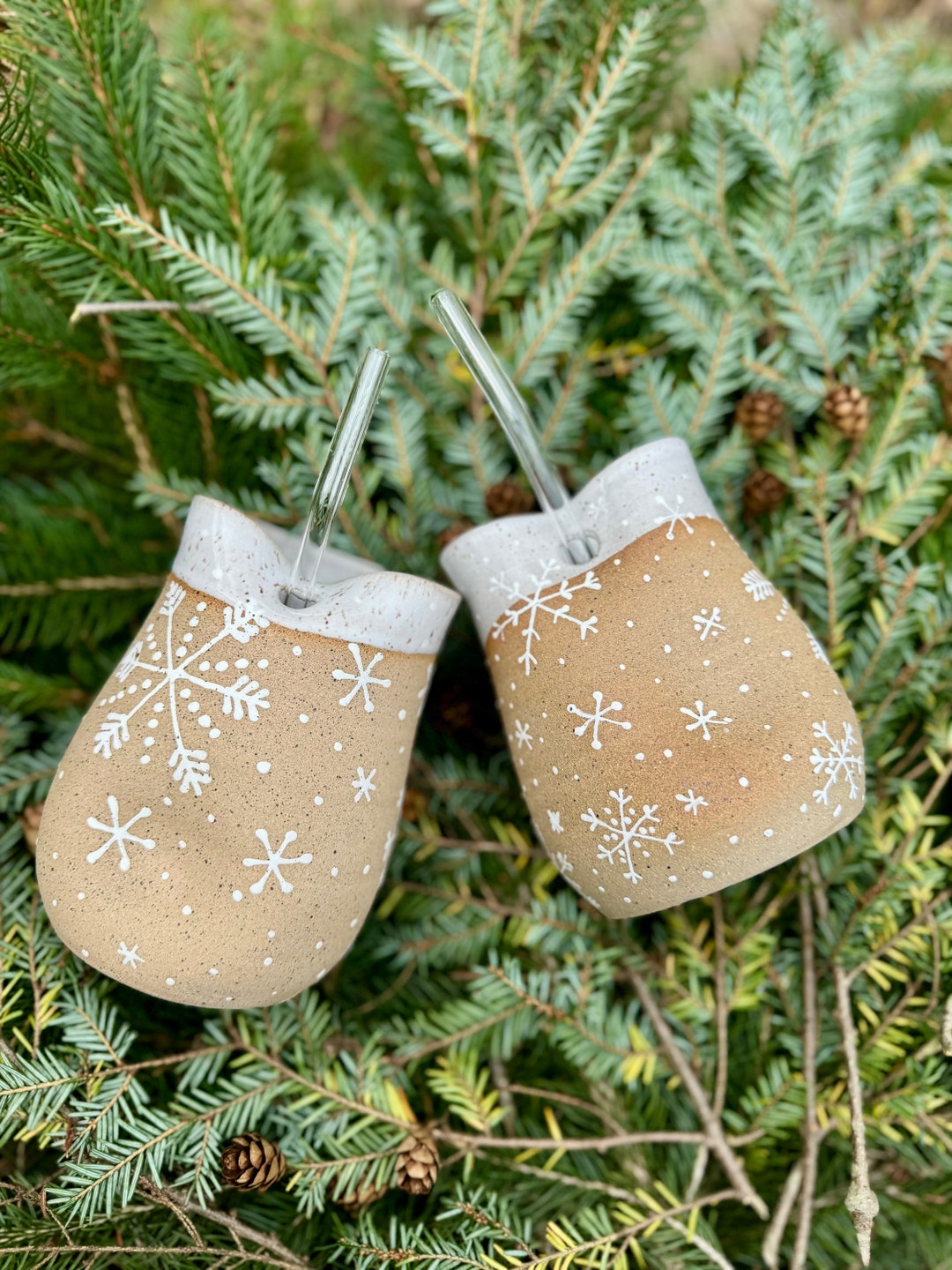 Snowflake Straw Cup | Snowflake Pottery | Winter Pottery | Vermont ...