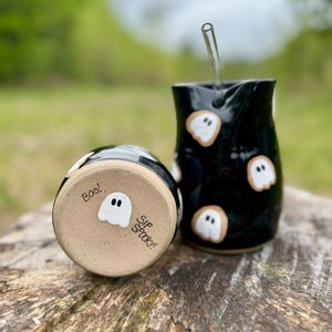 Ghost Straw Cup Pottery Ceramic 16 Oz Spooky Pottery Unique Gift ...