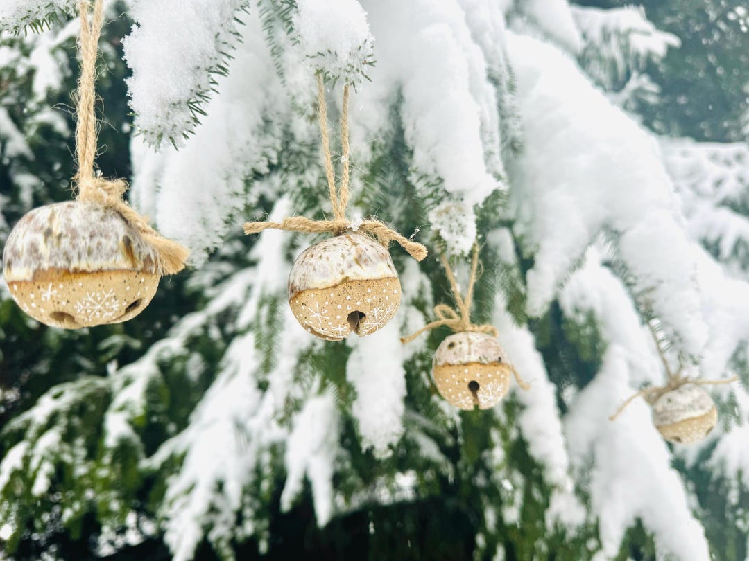Holiday Clay Bell | Pottery Bell | Christmas Bell | Winter Bell ...