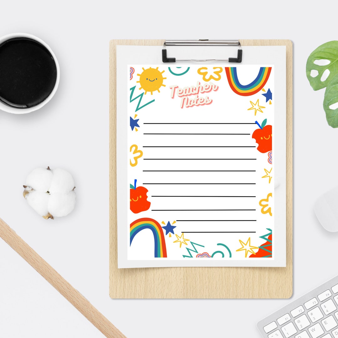 Teacher Notes Printable - Etsy