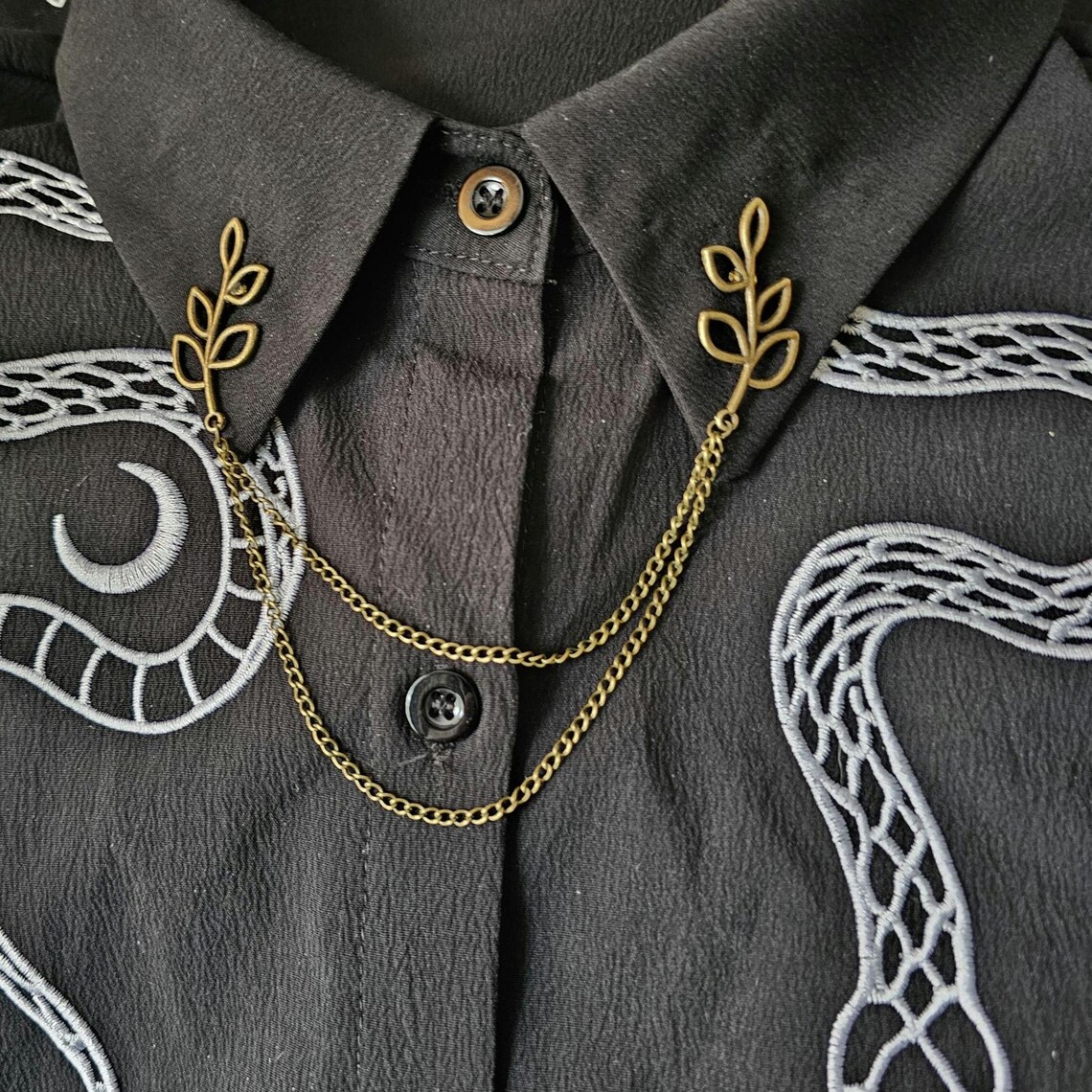 Collar Pin Double Chain. Collar Chain. Collar Pin. Leaf Collar Pins ...