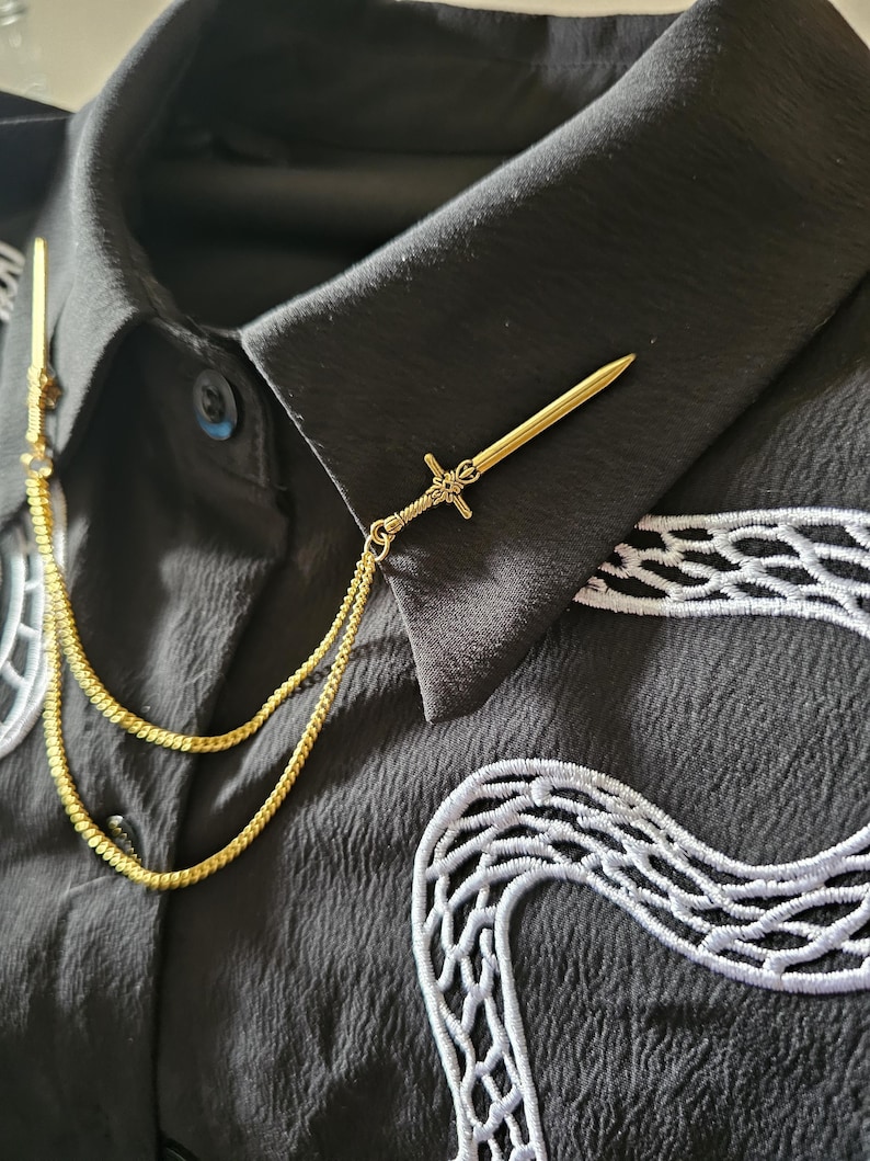 Collar Pin Chain. Sword Collar Pins. Lapel Pins. Silver or Gold. Collar ...