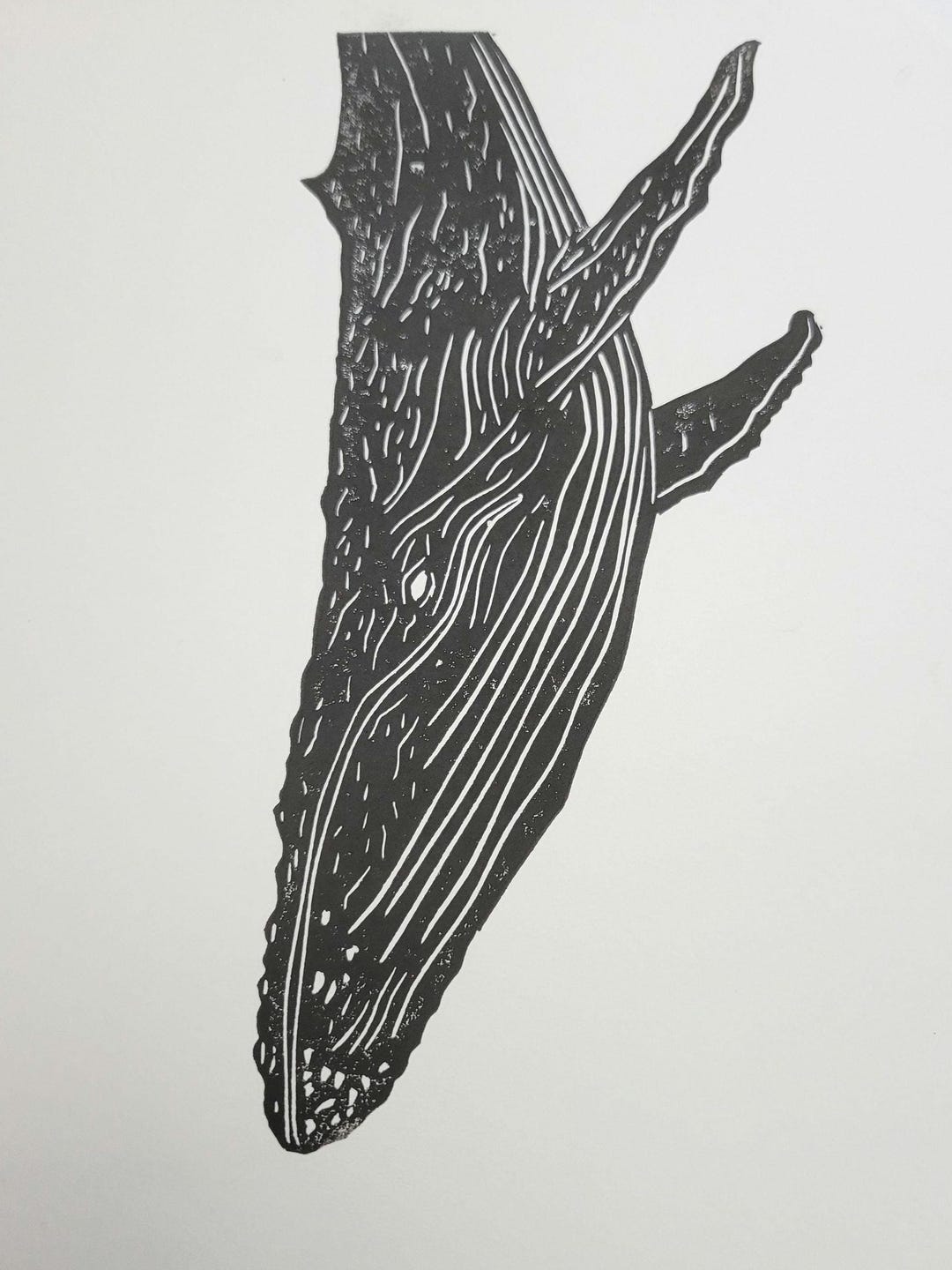 Humpback Whale Art Print. Whale Lino Print. Hump Back Whale Art ...