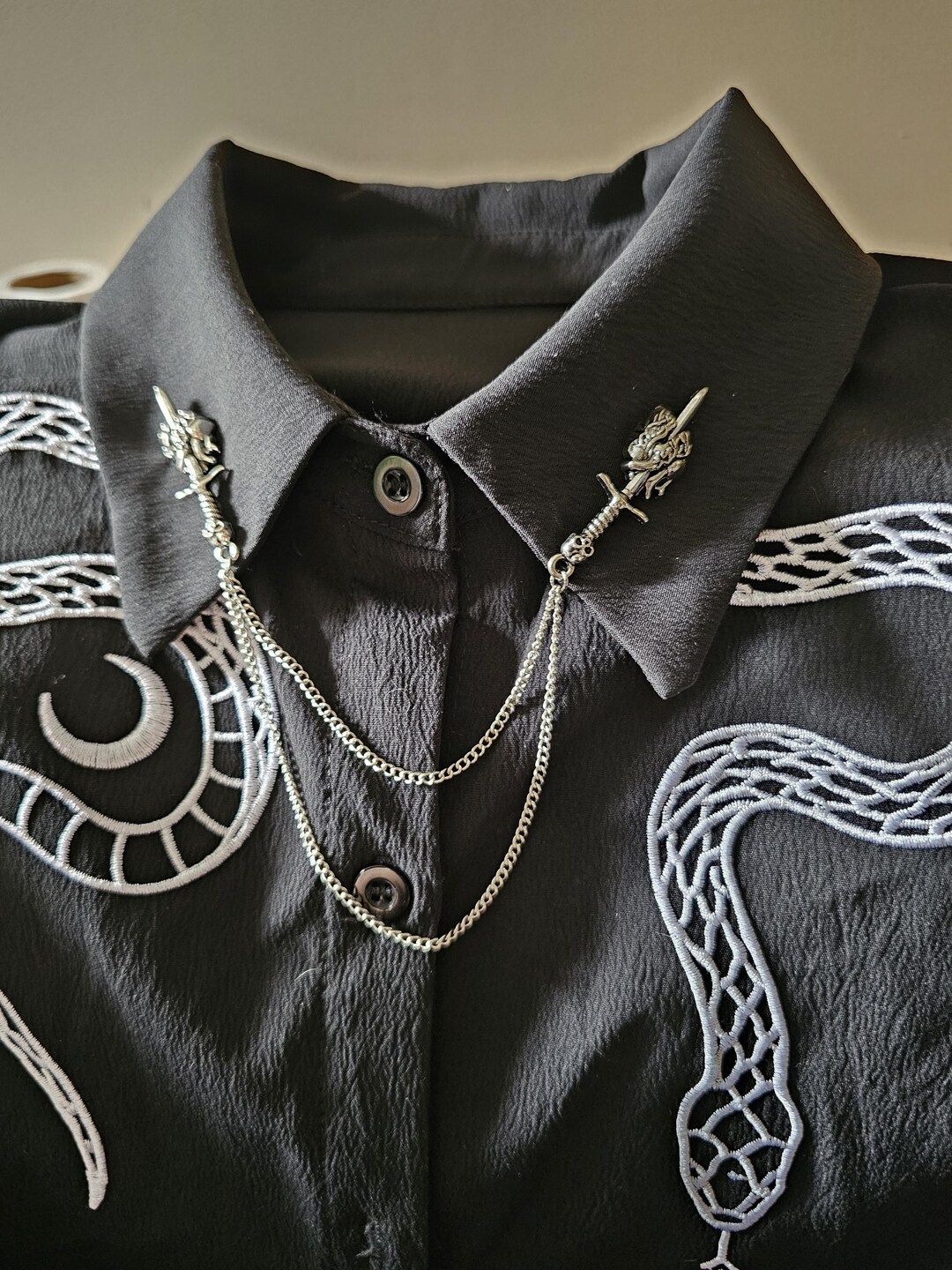 Collar Pin Chain. Sword Collar Pins. Lapel Pins. Silver Collar Chain ...
