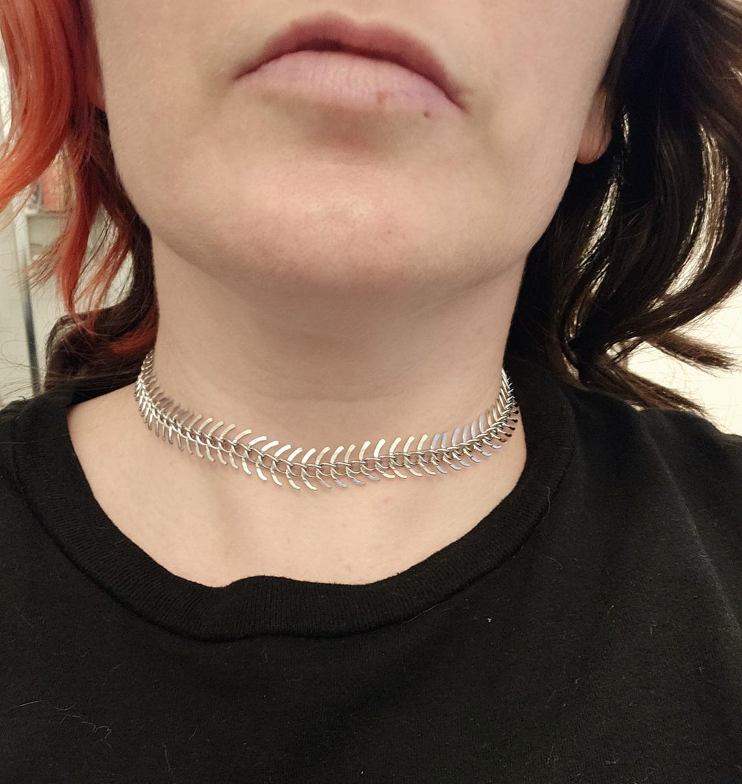 Fishbone Necklace. Fish Bone. Fishbone Chain. Choker Necklace. Day ...