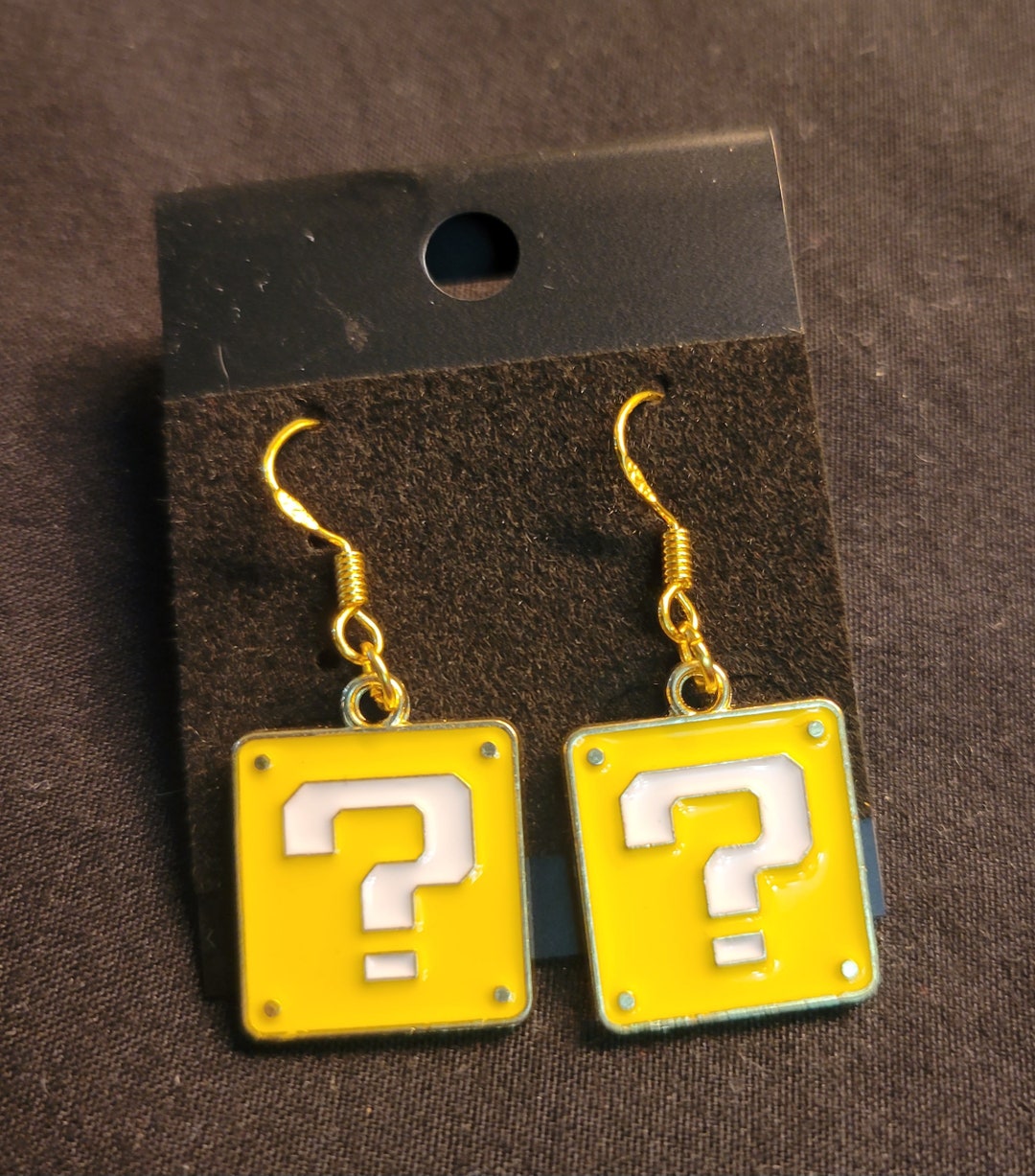 Super Mario Question Question Mark Box Enamel Earrings. Super - Etsy