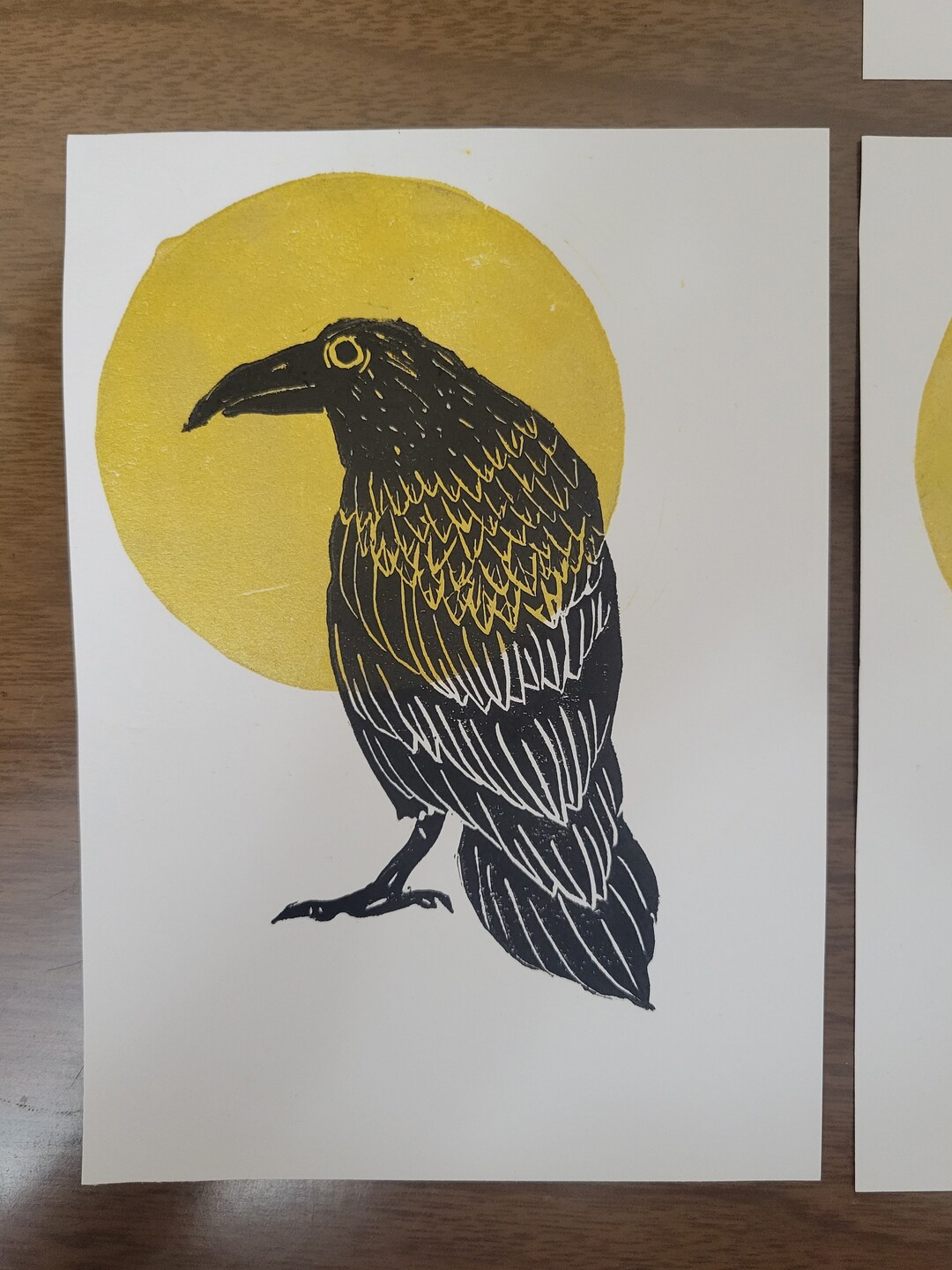 Raven and Moon Lino Print Art. Crow Art. Raven Art. Linocut - Etsy