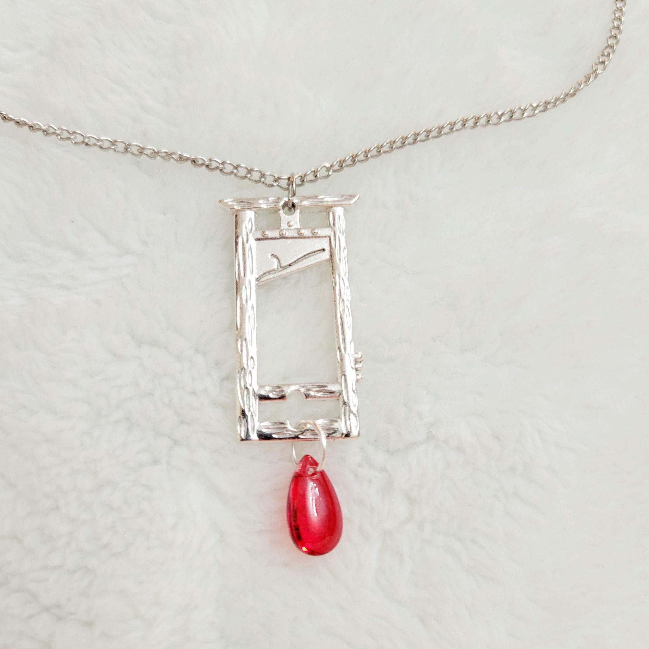 Guillotine Necklace. Guillotine Blood Drop. Blood Drop Necklace. Blood ...