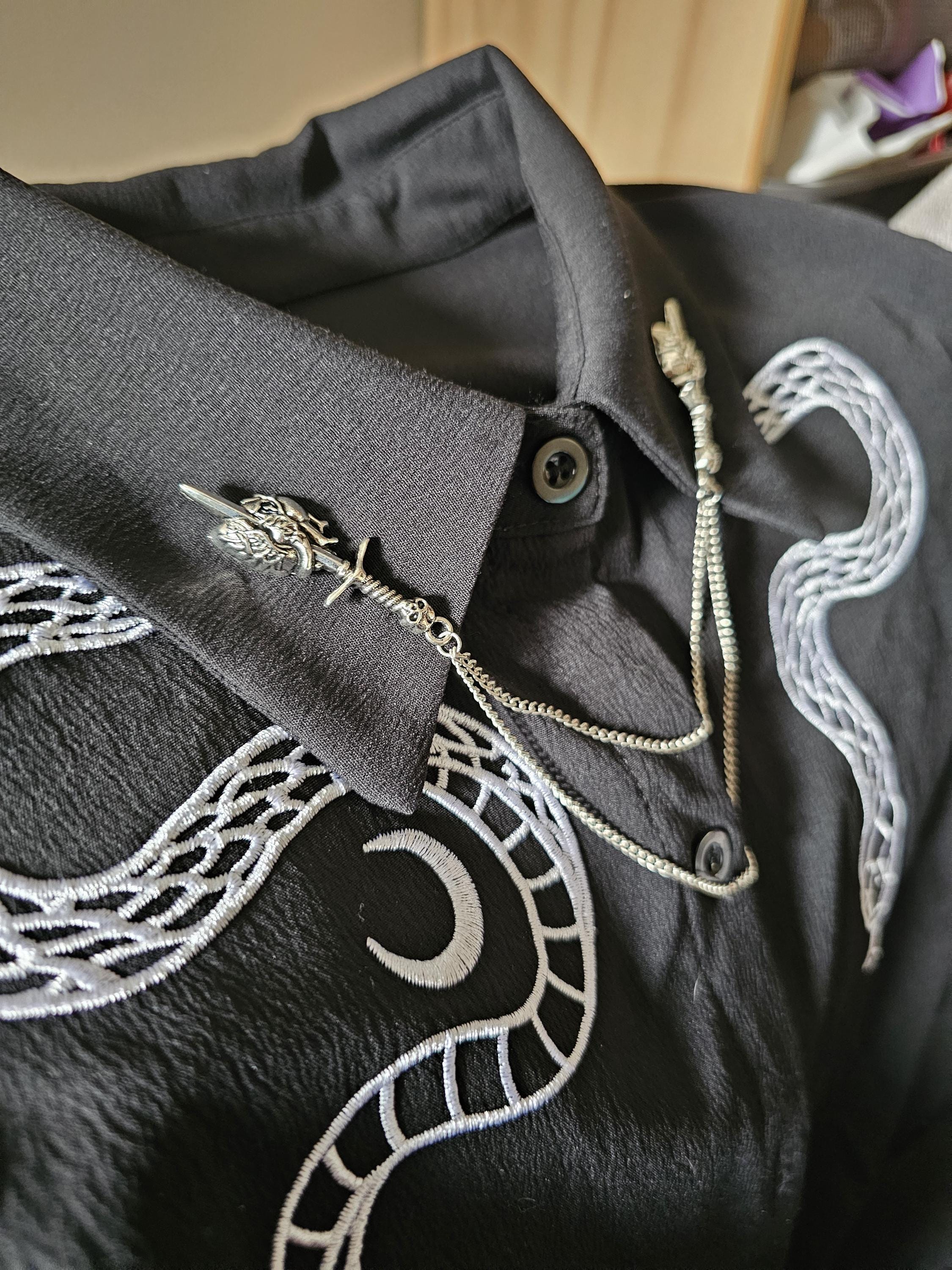 Collar Pin Chain. Sword Collar Pins. Lapel Pins. Silver Collar Chain ...
