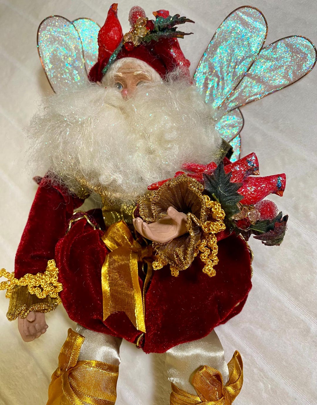 Vintage Retired Mark Roberts Fairy: Santa Fairy With Cardinals - Etsy ...
