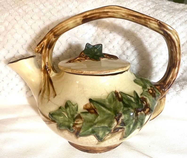 Vintage Mccoy Ivy Teapot Creamer and Sugar With Branch Handles/ Tea Set ...