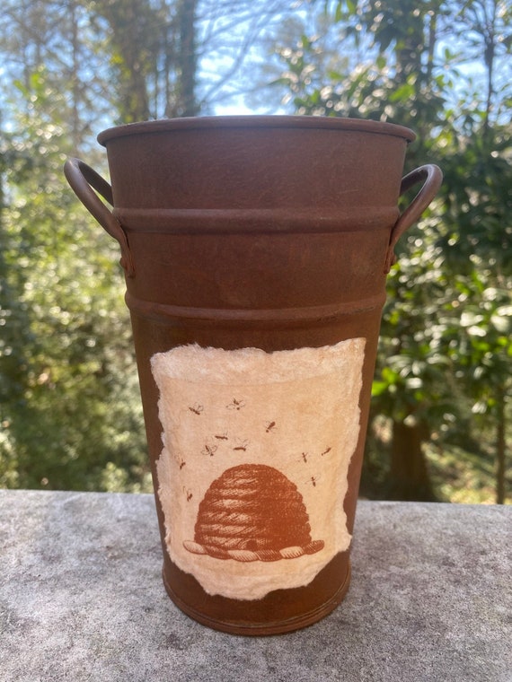 Antique Rustic French Pail Flower Pail Decorative Pail | Etsy