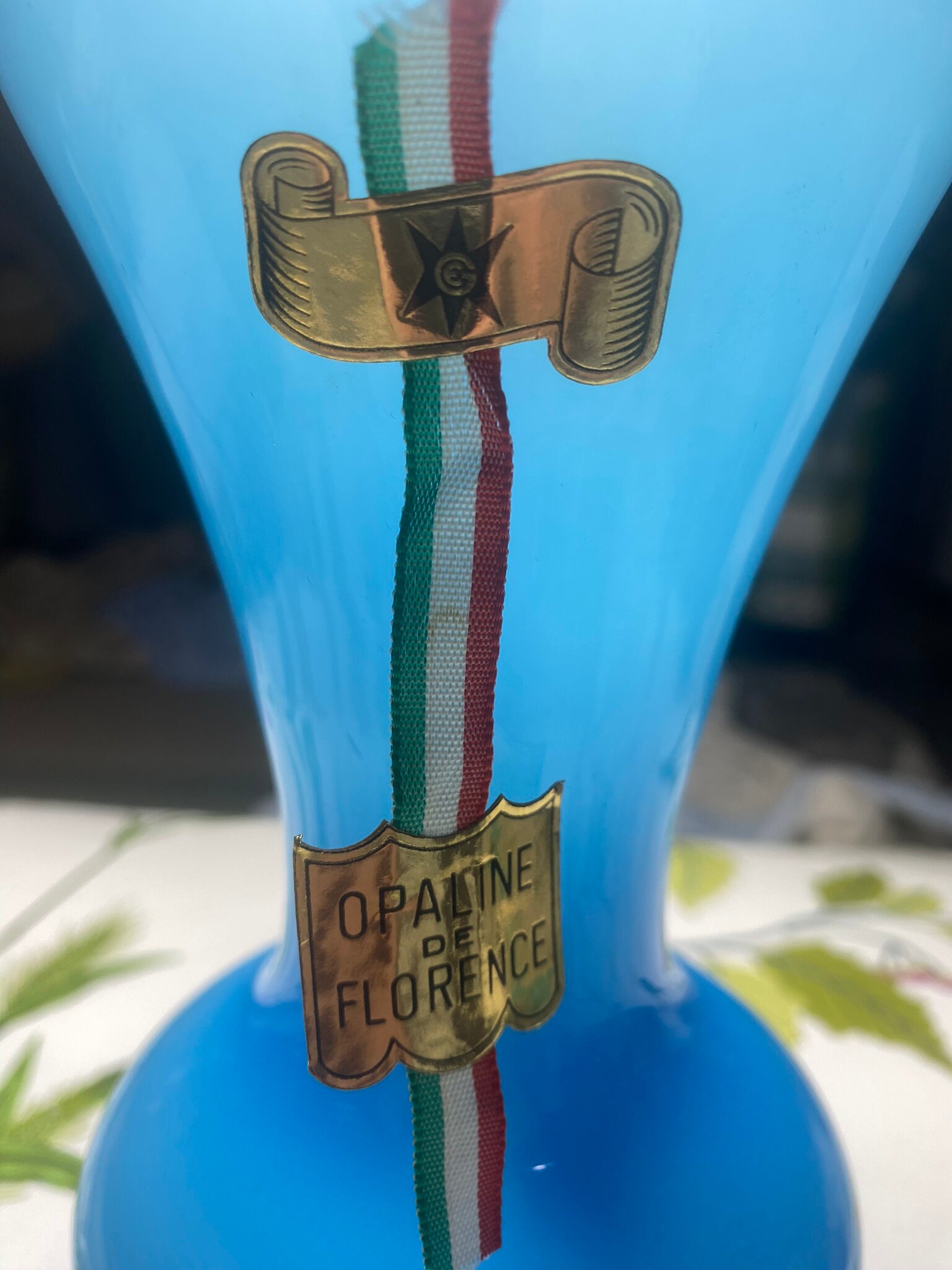 Vintage Opaline De Florence Blue Vase/ Home Decor/ Collectible/ Blue ...