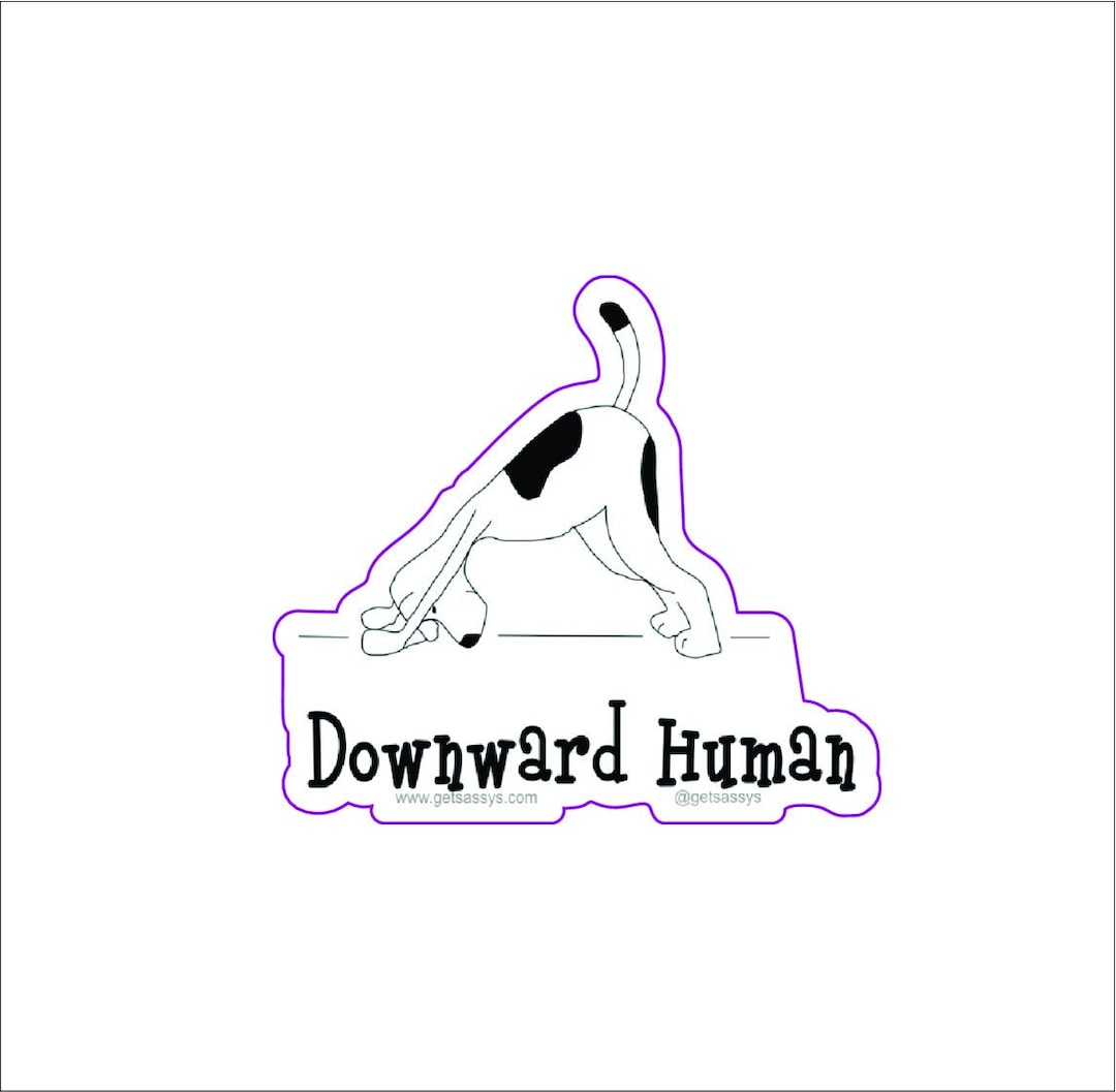 Downward Human- 3" Die Cut Vinyl Sticker, Waterproof, Weatherproof ...