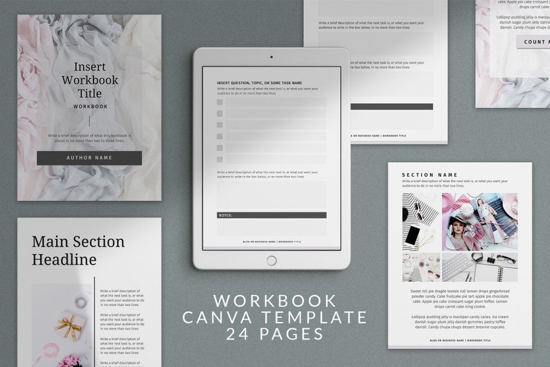 SILVER Canva Workbook Template With Worksheets, Checklists, and ...