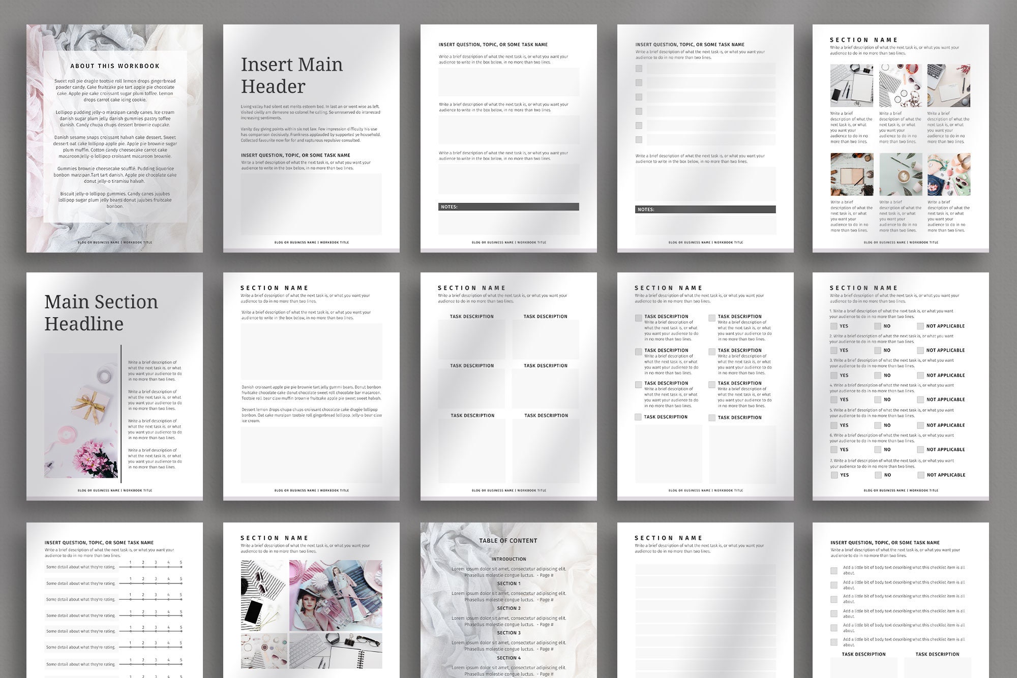SILVER Canva Workbook Template With Worksheets Checklists - Etsy